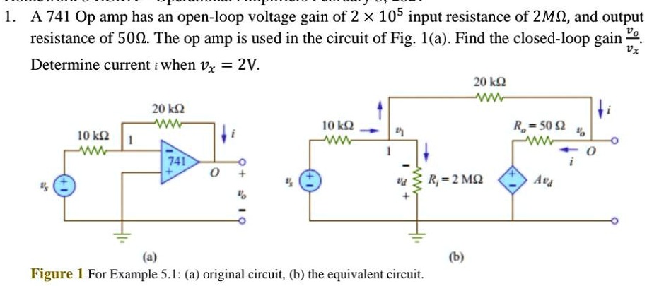 1a 741 op amp has an open loop voltage gain of 2 105 input resistance of 2mand outpu vx ...