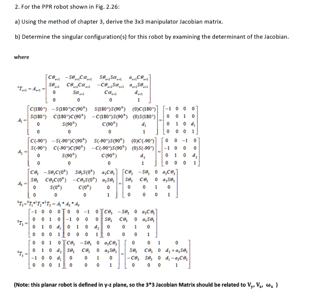 2 for the ppr robot shown in fig 226 a using the method of chapter ...