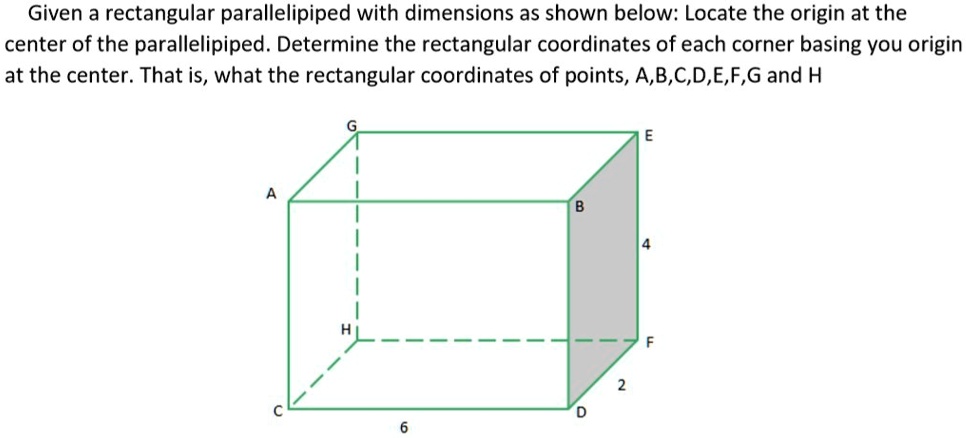 SOLVED: Given a rectangular parallelipiped with dimensions as shown ...