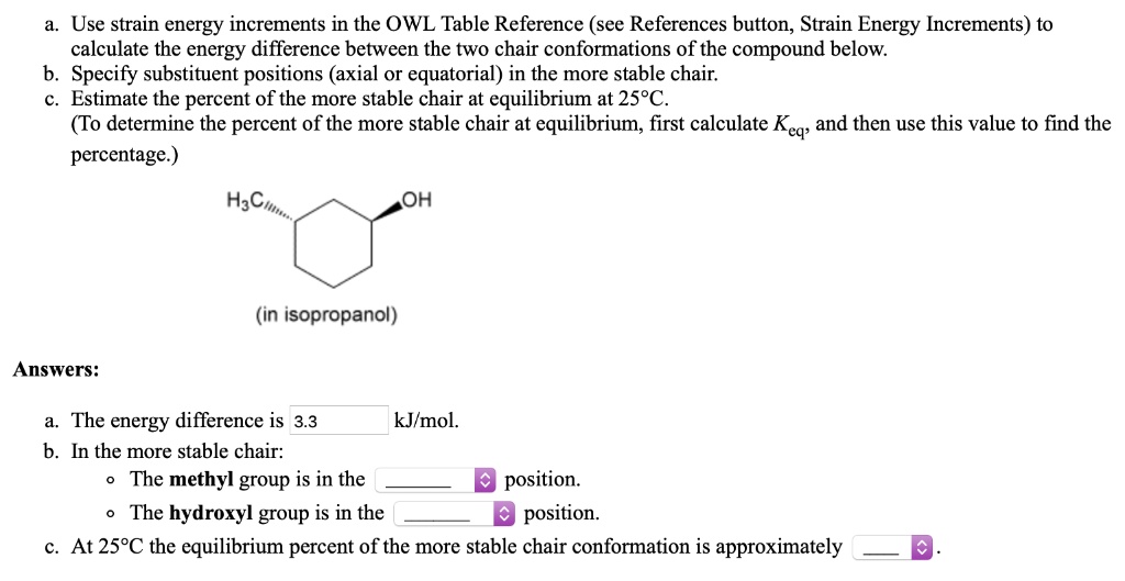 SOLVED: Use strain energy increments in the OWL Table Reference (see ...