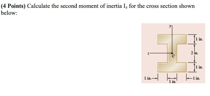 SOLVED: (4 Points) Calculate the second moment of inertia Iz for the cross section shown below ...