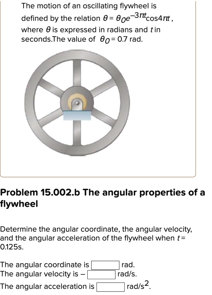 The motion of an oscillating flywheel is defined by the relation θ ...