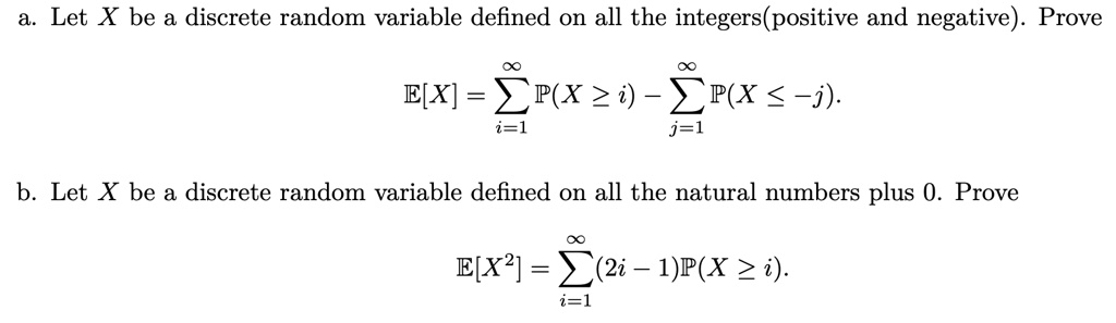a. Let X be a discrete random variable defined on all the integers ...