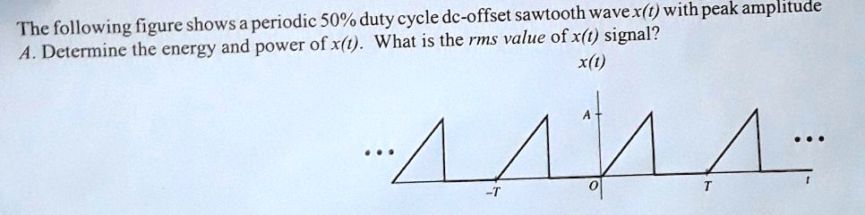the following figure shows a periodic 50 duty cycle dc offset sawtooth wave x0 with peak ...