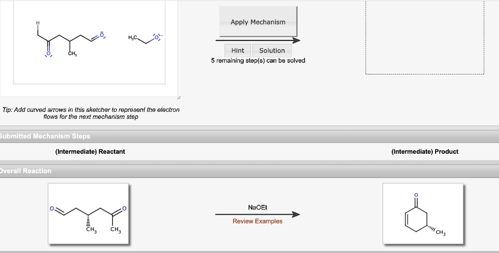 SOLVED: Apply Mechanism AC CH; Hint Solution The remaining step(s) can be solved. Tip: Add ...
