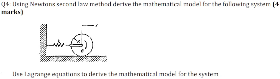 SOLVED: Q4: Using Newtons second law method derive the mathematical ... SOLVED: Q4: Using Newtons second law method derive the mathematical ...