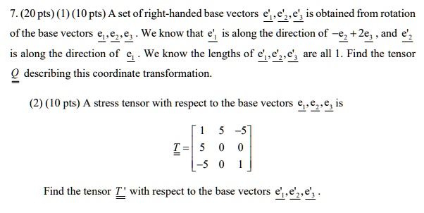 SOLVED: A set of right-handed base vectors e1 and e2 is obtained from ...
