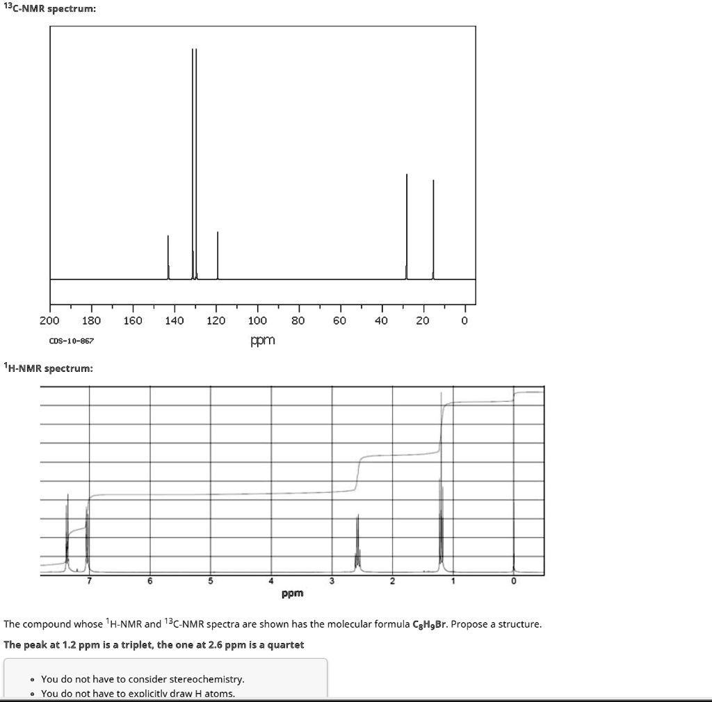 SOLVED: ^(13) C-NMR spectrum: ^(1) H-NMR spectrum: The compound whose ...