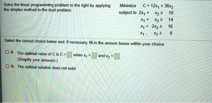 SOLVED:Solve the linear programming problem to the right by applying ...