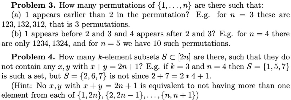 Solved Problem 3 How Many Permutations Of 1 N Are There Such That A 1519