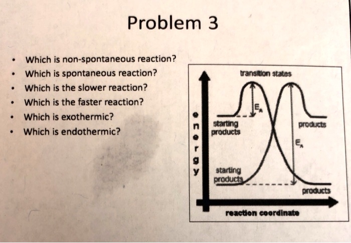 problem 3 which is non spontaneous reaction which is spontaneous ...