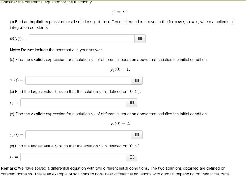 SOLVED: Consider the differential equation for the function J -> (a ...
