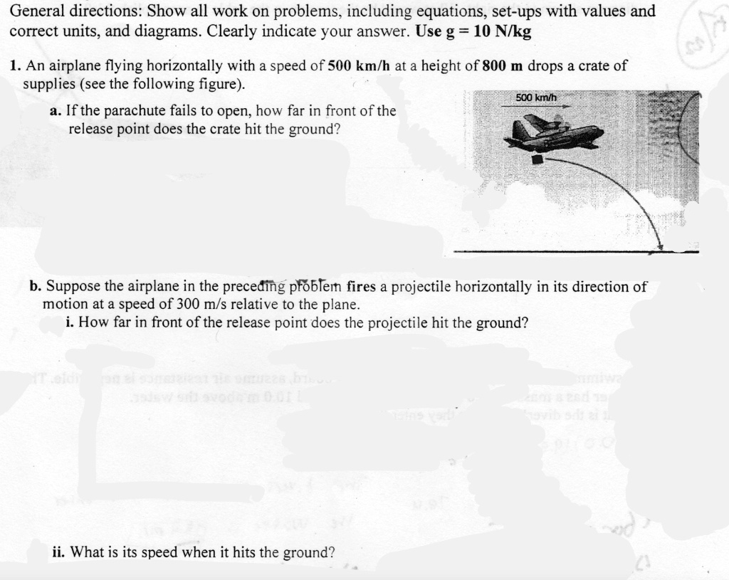 General directions: Show all work on problems, including equations, set ...