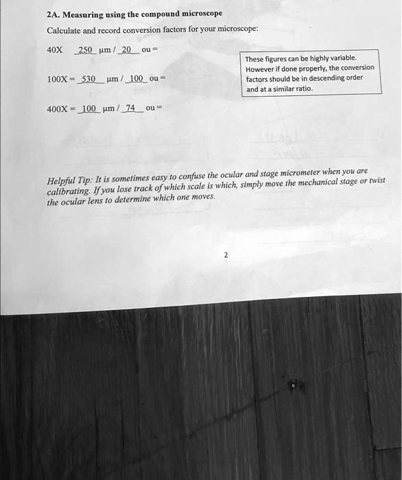 VIDEO solution: 2A. Measuring using the compound microscope: Calculate ...
