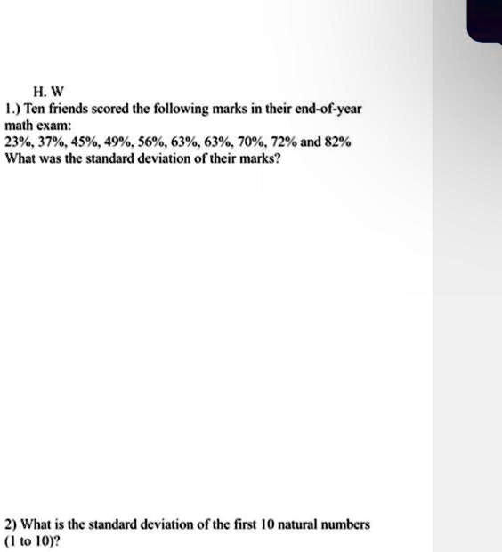 SOLVED: Ten friends scored the following marks in their end-of-year ...