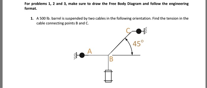 SOLVED: For problems 1, 2 and 3, make sure to draw the Free Body ...