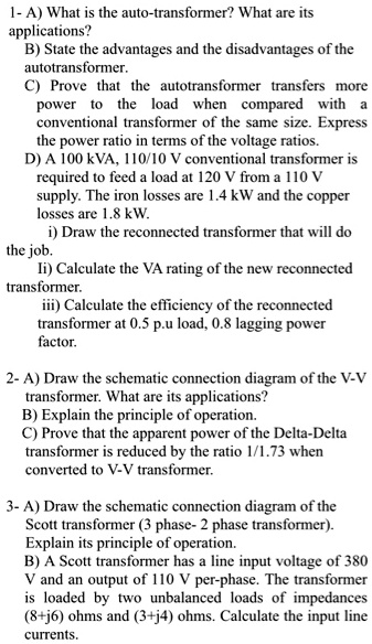 1 a what is the auto transformer what are its applications b state the advantages and the ...