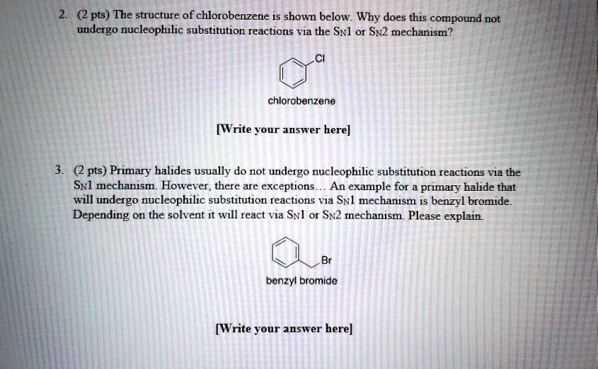 2 pts the structure of chlorobenzene is shown below why does this ...