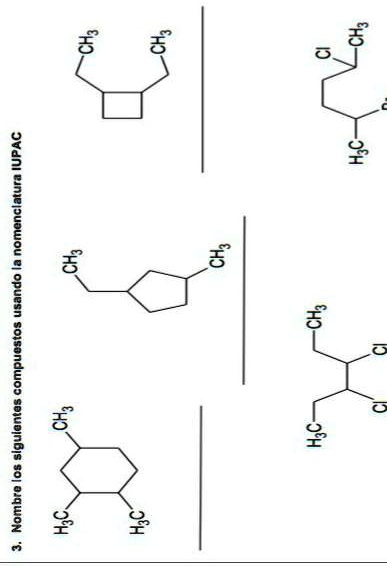 SOLVED: Nombrar loa siguientes compuestos con la nomenclatura IUPAC ...