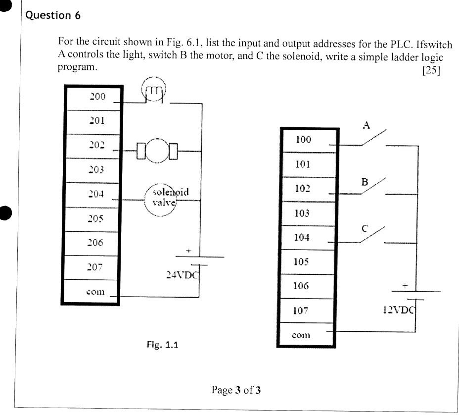 SOLVED: For the circuit shown in Fig. 6.1, list the input and output ...