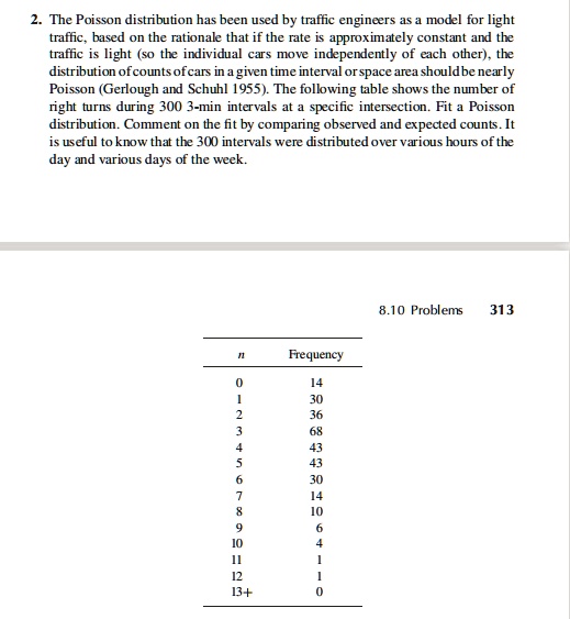 the poisson distribution has been used by traffic engineers as a model ...