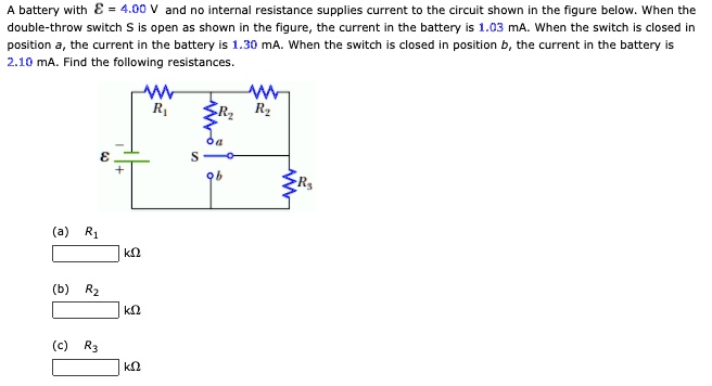 SOLVED: battery with € and no internal resistance supplies current to ...