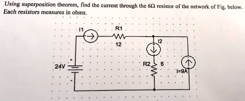 Solved Using The Superposition Theorem Find The Current Through The 6 Ohm Resistor In The