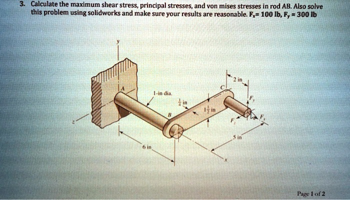 SOLVED: Calculate the maximum shear stress,principal stresses,and von ...