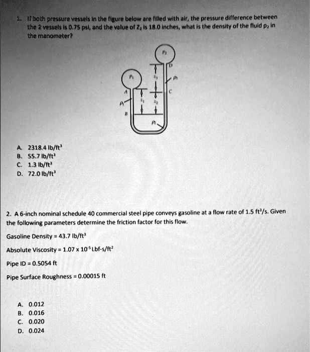 1. If both pressure vessels in the figure below are filled...