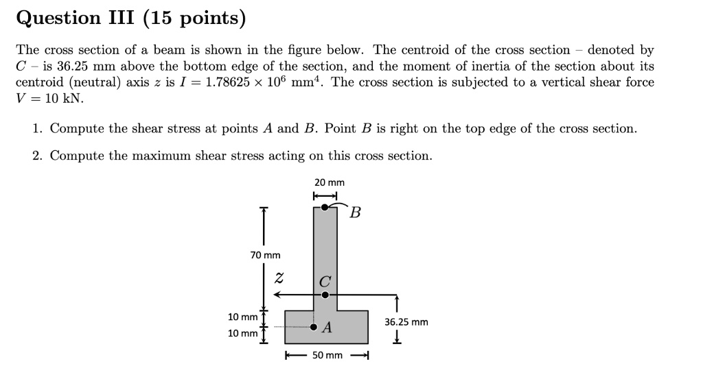The cross section of a beam is shown in the figure below. The centroid ...