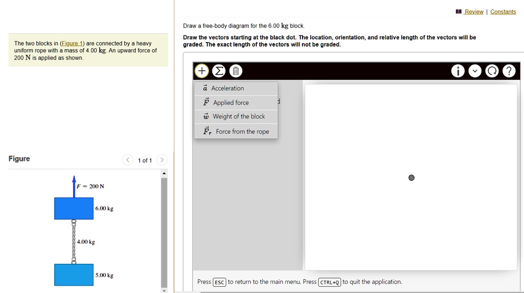 SOLVED: The two blocks in (Figure 1) are connected by a heavy uniform ...