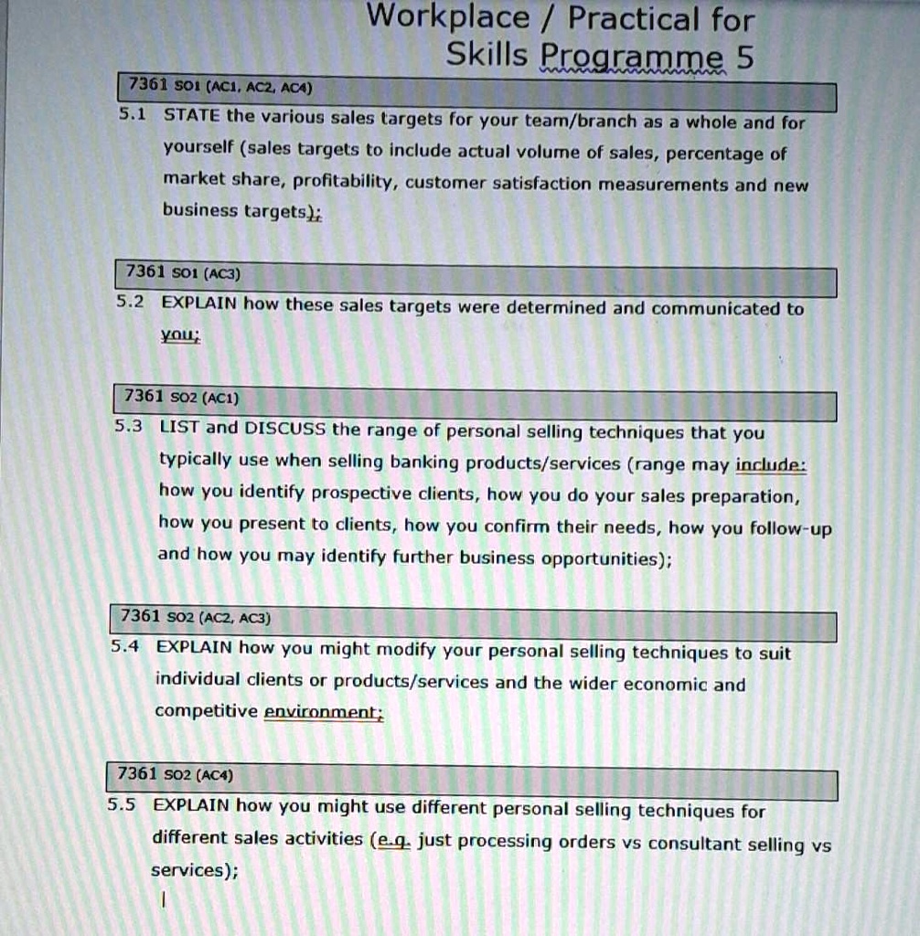 workplacepractical skills programme 5 7361so1ac1ac2aca 51 state the ...