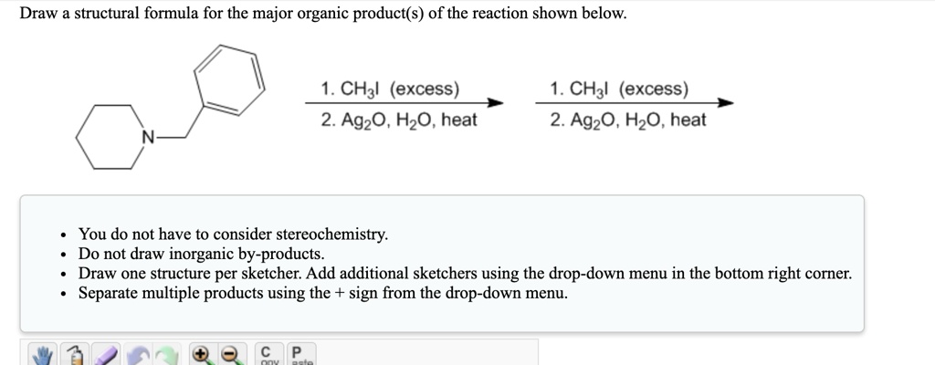 SOLVED: Draw a structural formula for the major organic product(s) of ...