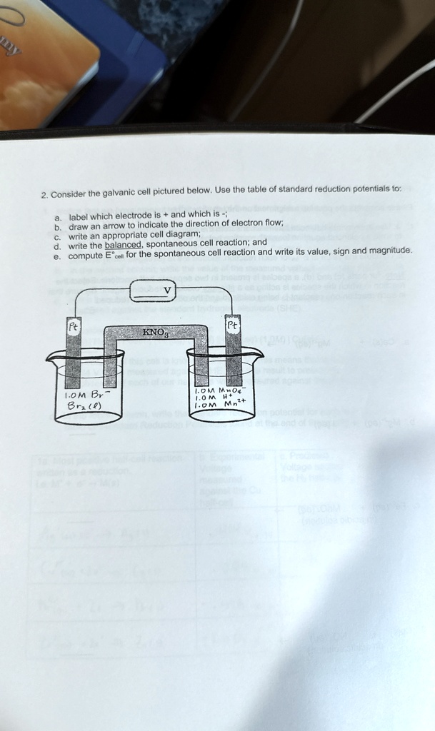 2 consider the galvanic cell pictured below use the table of standard ...