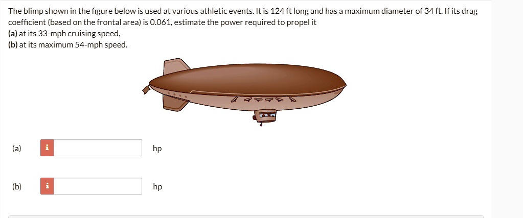The blimp shown in the figure below is used at various athletic events ...