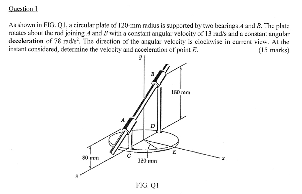 SOLVED: Question 1 As shown in FIG. Q1, a circular plate of 120-mm radius is supported by two ...