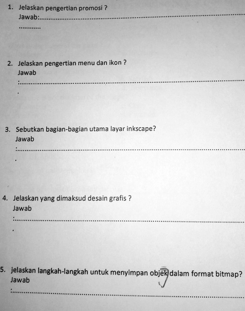 SOLVED: dijawab yang benar ya 1-5 Jelaskan pengertian promosi ? Jawab ... SOLVED: dijawab yang benar ya 1-5 Jelaskan pengertian promosi ? Jawab ...