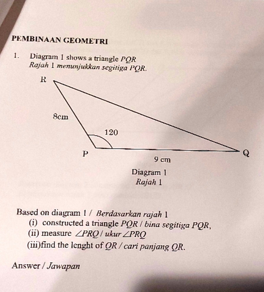 SOLVED: "i don't understand PEMBINAAN GEOMETRI Diagram [ shows a ...