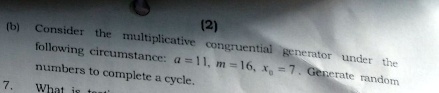 SOLVED: explain in detail (b) (2) Consider the multiplicative ...