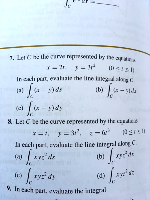 SOLVED: Let C be the curve represented by the equations x = 2t, y = 3t^2 (0