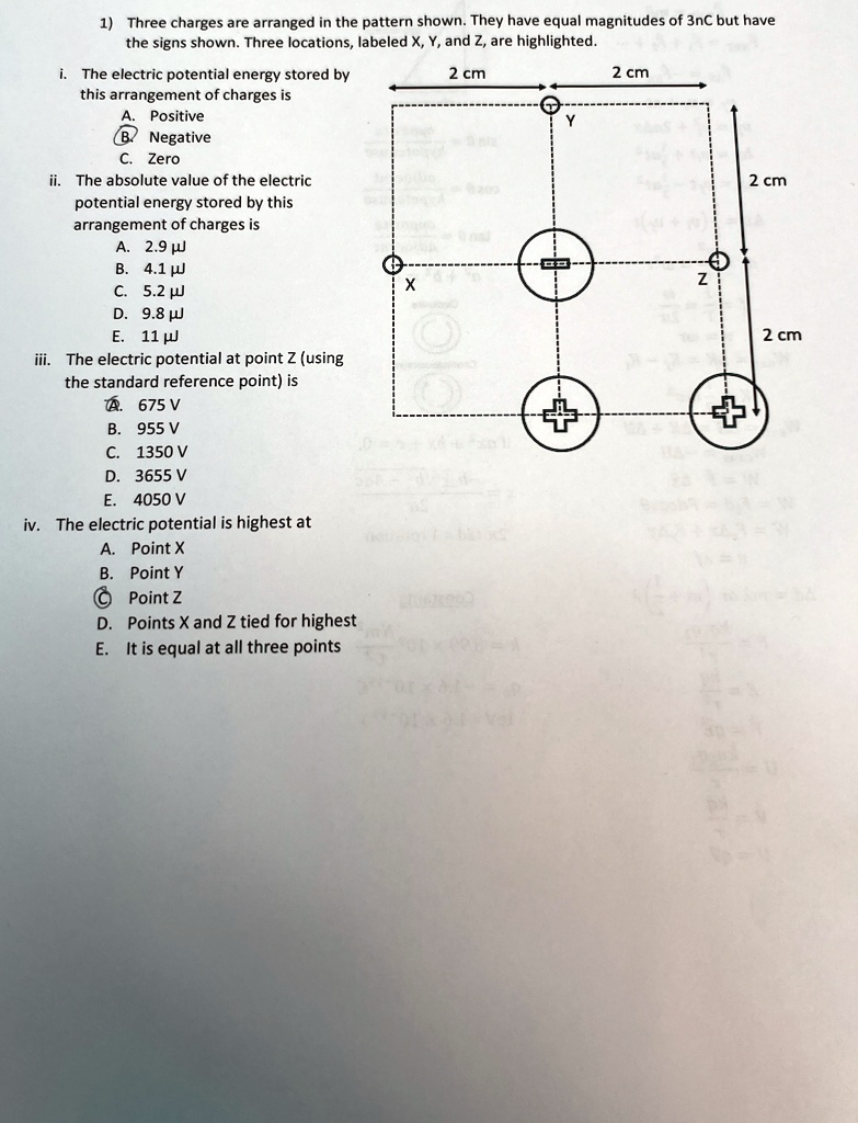 three charges are arranged in the pattern shown they have equal ...