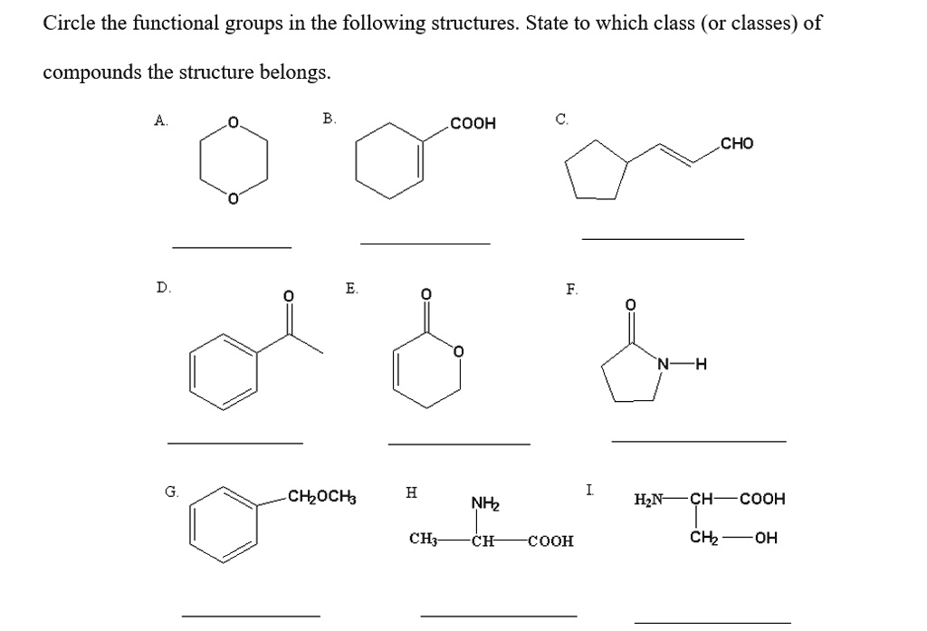 SOLVED:Circle the functional groups in the following structures State to which class (or classes ...