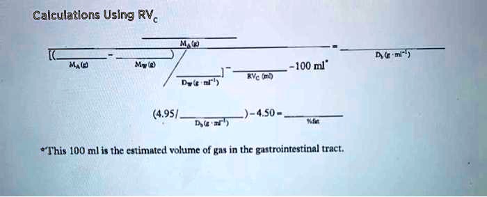 calculations using rvc d 6 100 ml rvc f drl 495 450 du t this 40o ml is ...