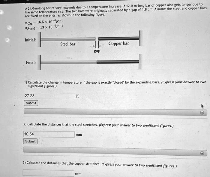 SOLVED: A 24.0-m-long bar of steel expands due to a temperature ...