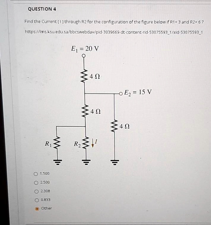 Solved Find The Current I R1 3 R2 6 Question 4 Find The Current