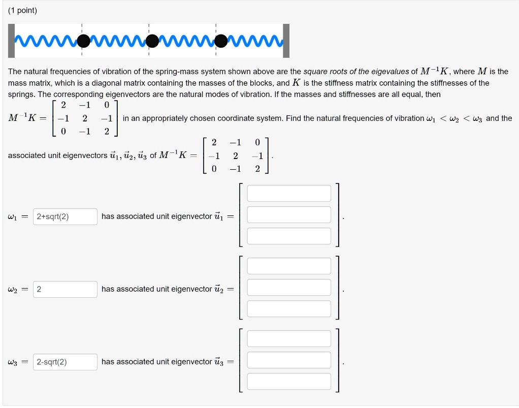 SOLVED:point) X m The natural frequencies of vibration of the spring ...