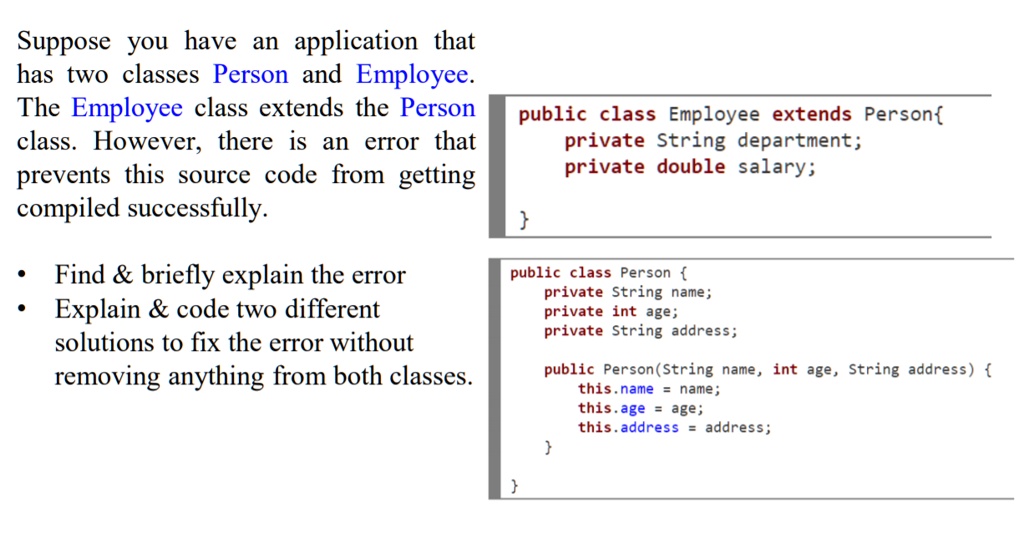 Video Solution A List Two Methods That A Subclass Cannot Inherit From Its Superclass And Why