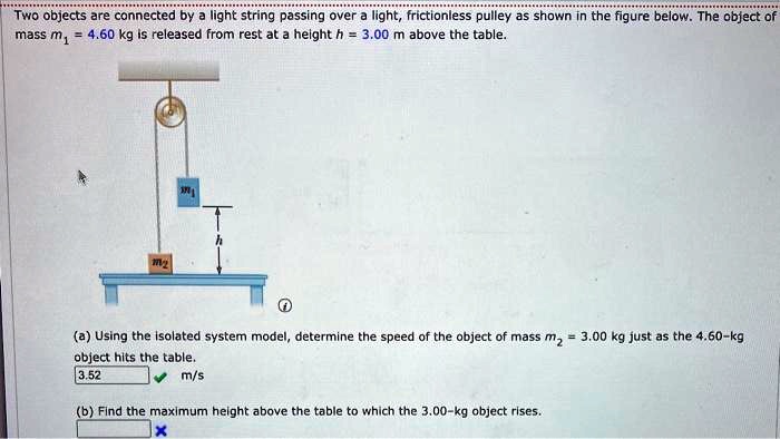 Solved Two Objects Are Connected By Light String Passing Over Light