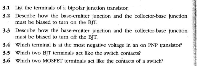 SOLVED: please explain all 3.1List the terminals of a bipolar junction ...