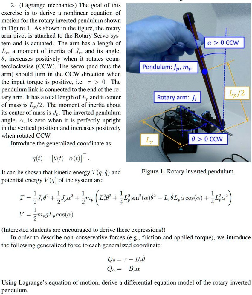 2. (Lagrange mechanics) The goal of this exercise is to derive a ...